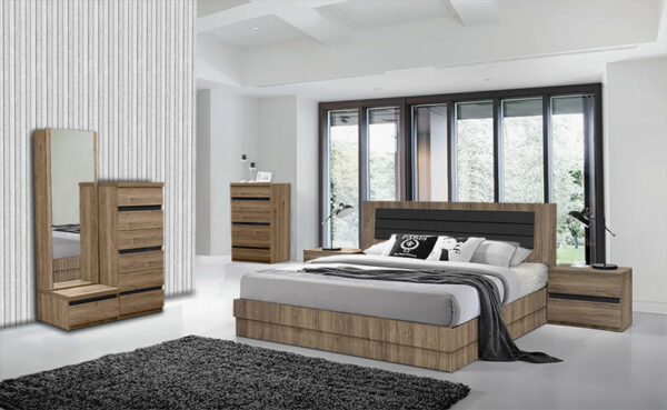Μοντέρνο σετ κρεβατοκάμαρας με Gloss Mdf